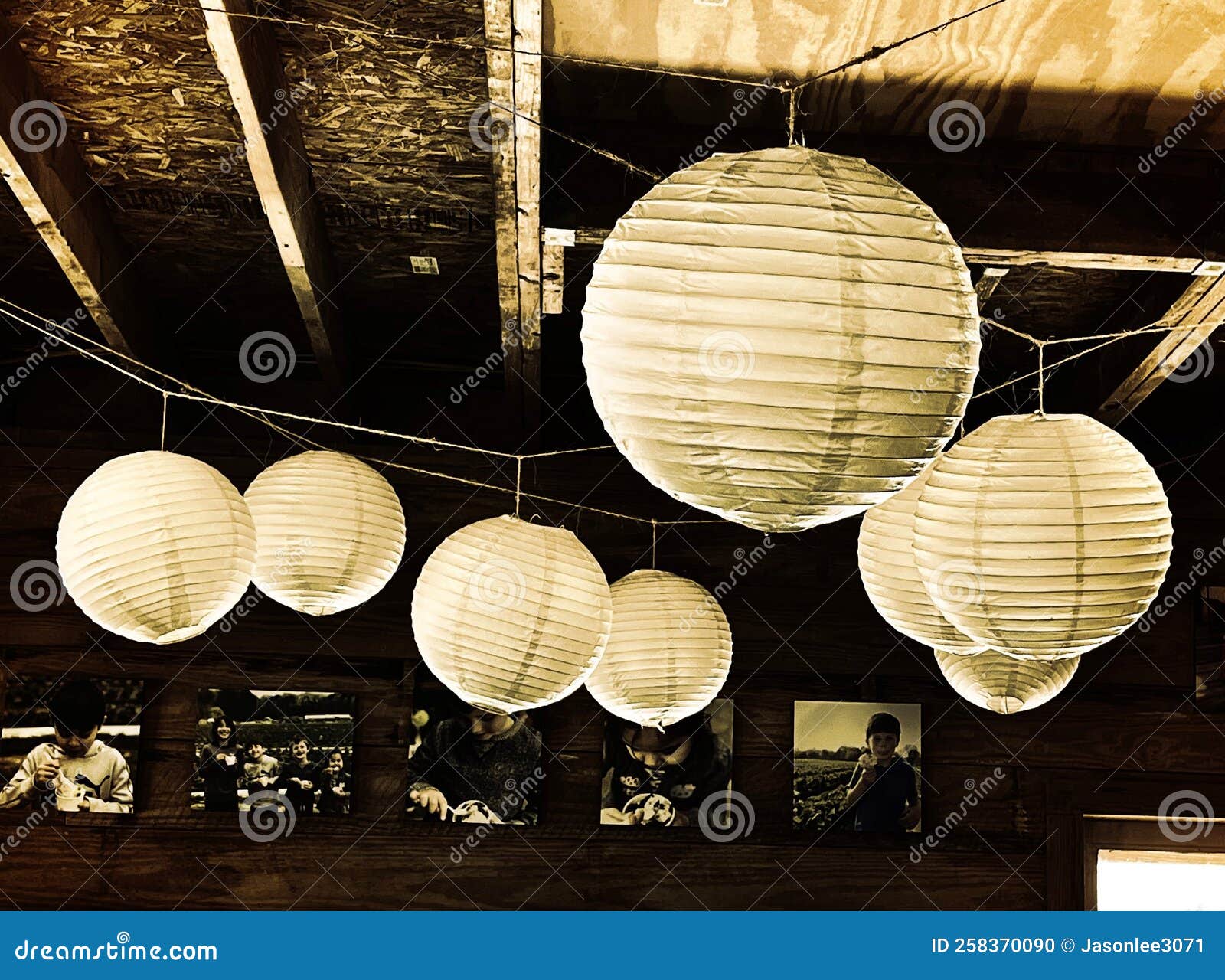 Paper lanterns stock photo. Image of lanterns, round - 258370090