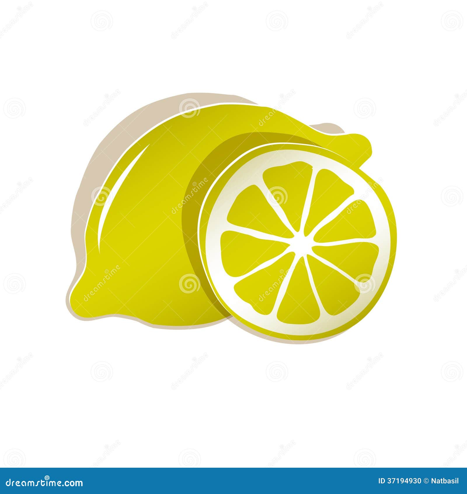 Paper lemon icon stock vector. Illustration of simple - 37194930
