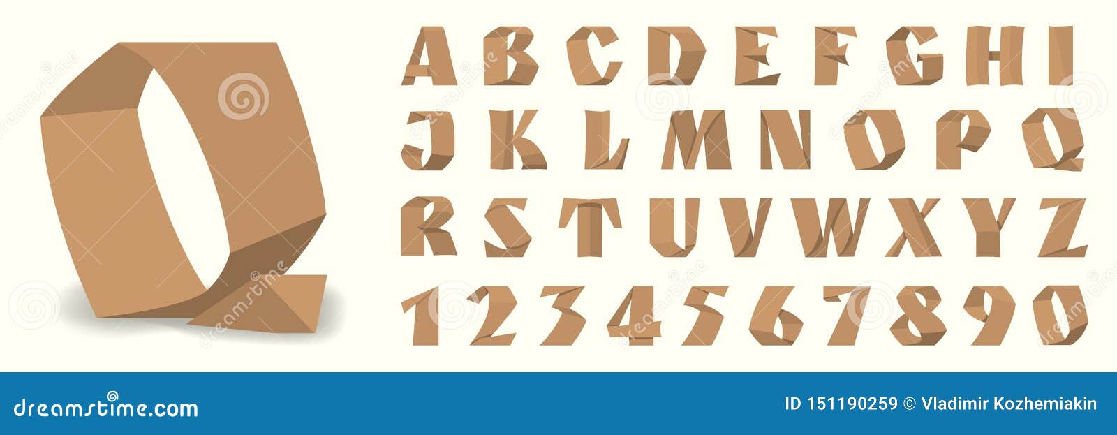 Paper Letters and Numbers of the Alphabet. Stock Vector - Illustration ...