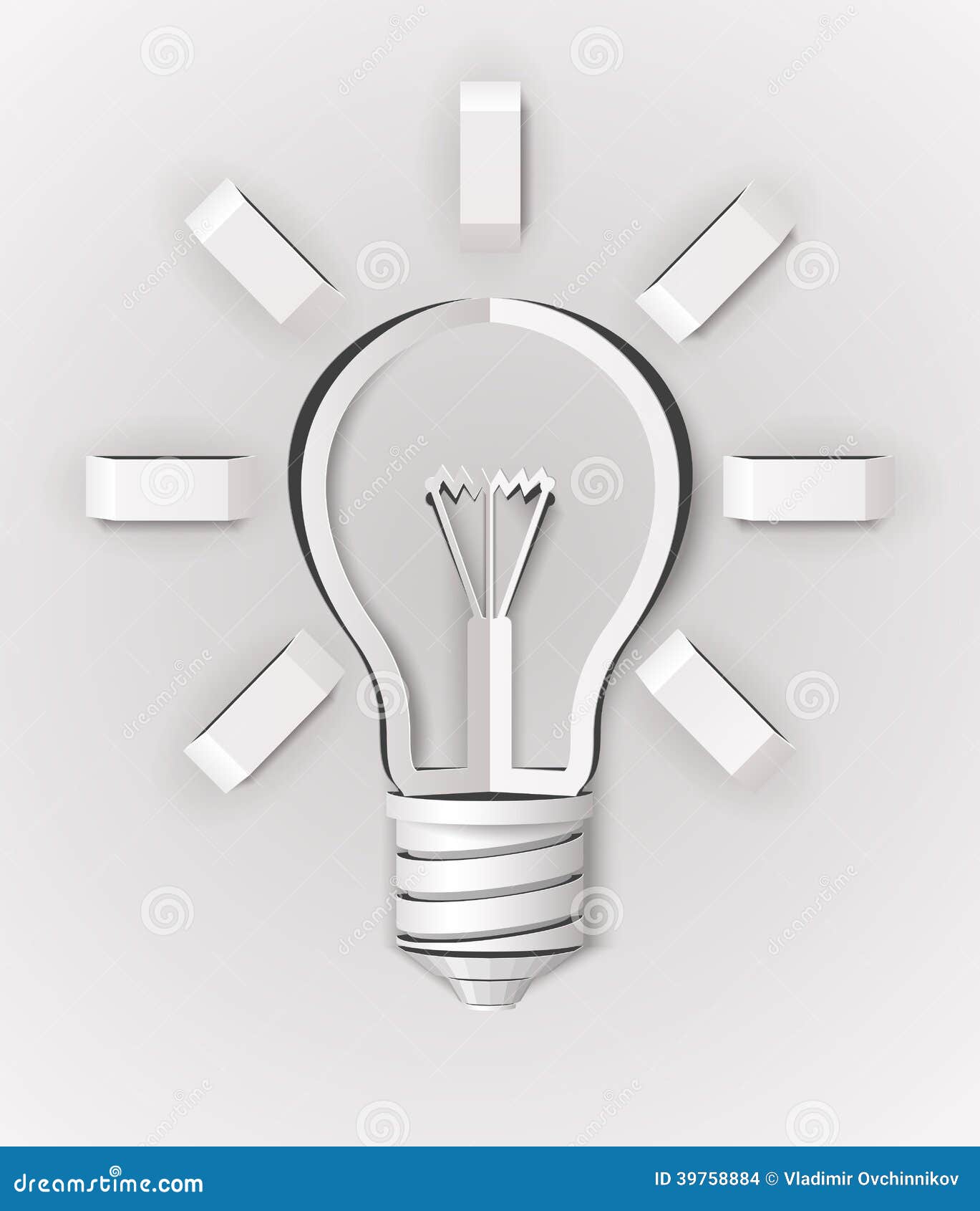 Paper light bulb stock vector. Illustration of graphics - 39758884
