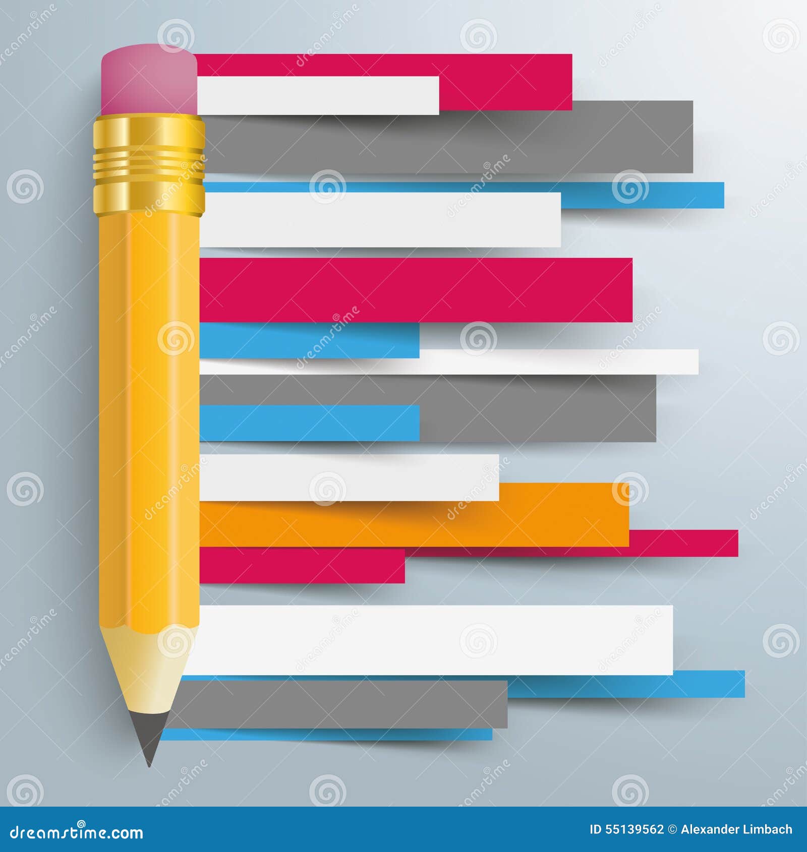 Paper Lines Brochure Pencil Infographic Stock Illustration ...