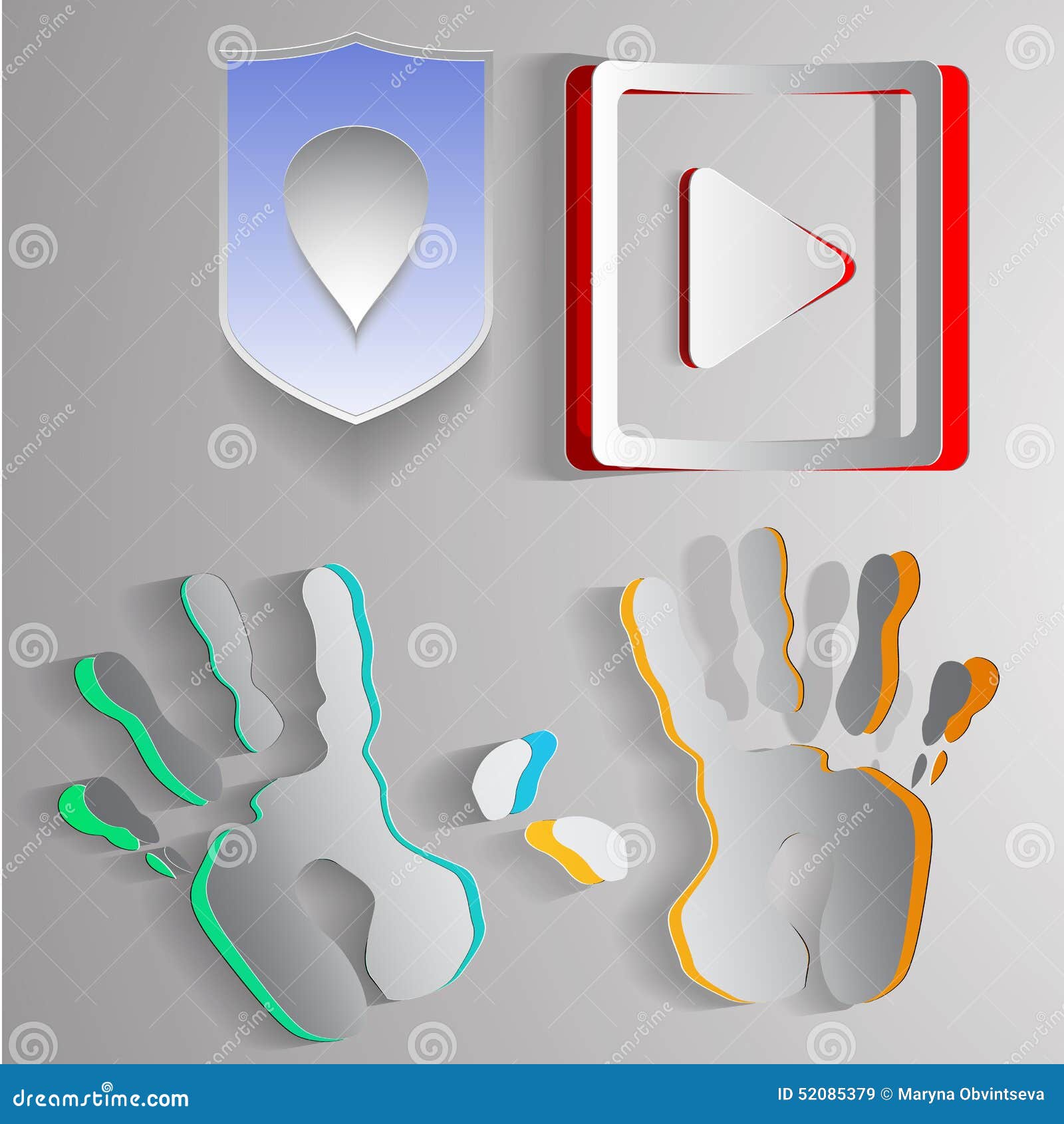 Paper Logos Design Pack Cartoon Vector | CartoonDealer.com #185396741