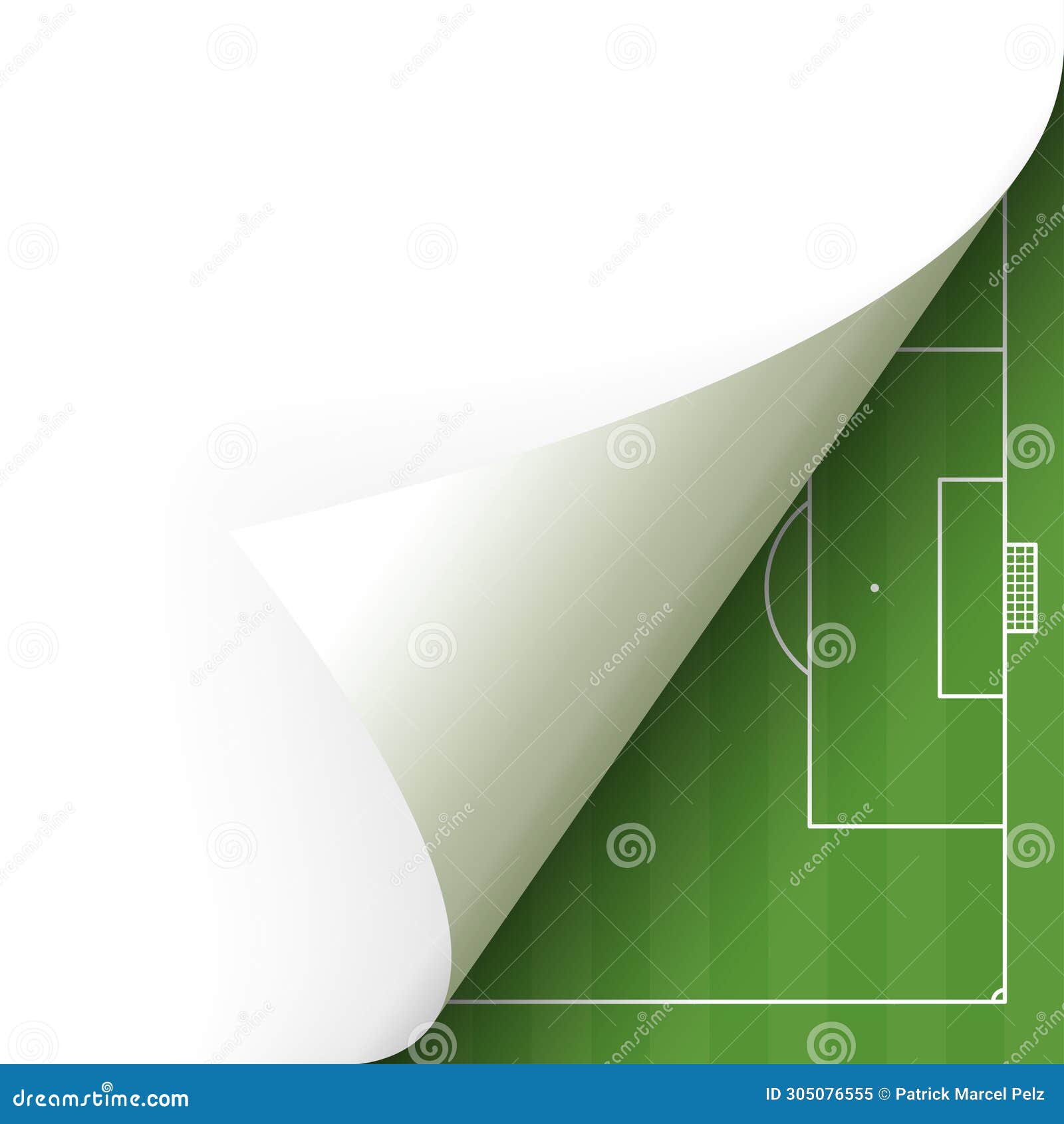 Paper Lower Right Corner Soccer Field Stock Illustration - Illustration ...