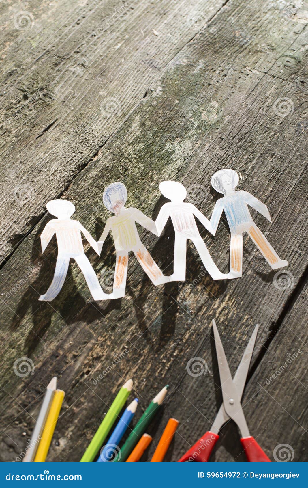 Paper made people figures stock photo. Image of shape - 59654972