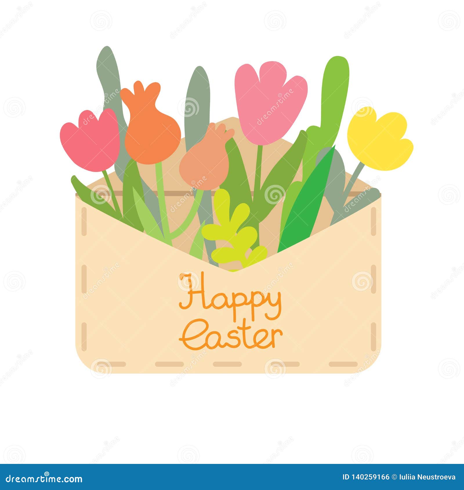 Paper Mail Envelope with a Easter Egg, Vector Stock Vector ...