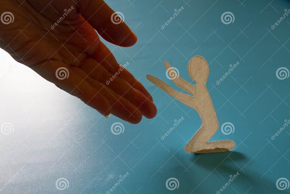 Paper man asks for help stock image. Image of adult - 157456465