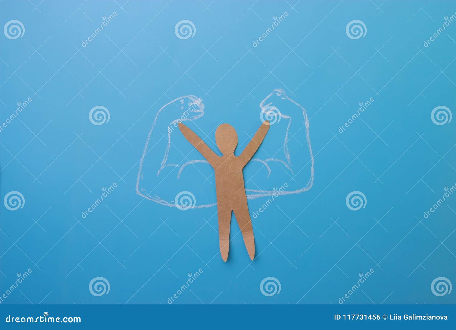 Paper man with muscles stock photo. Image of confidence - 117731456