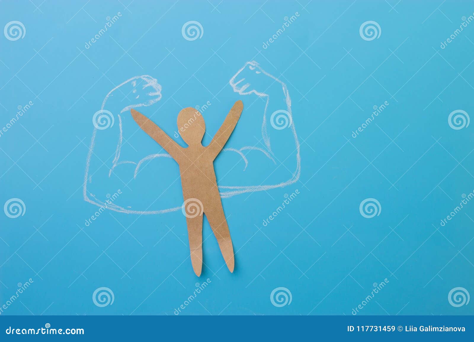 Paper man with muscles stock image. Image of business - 117731459