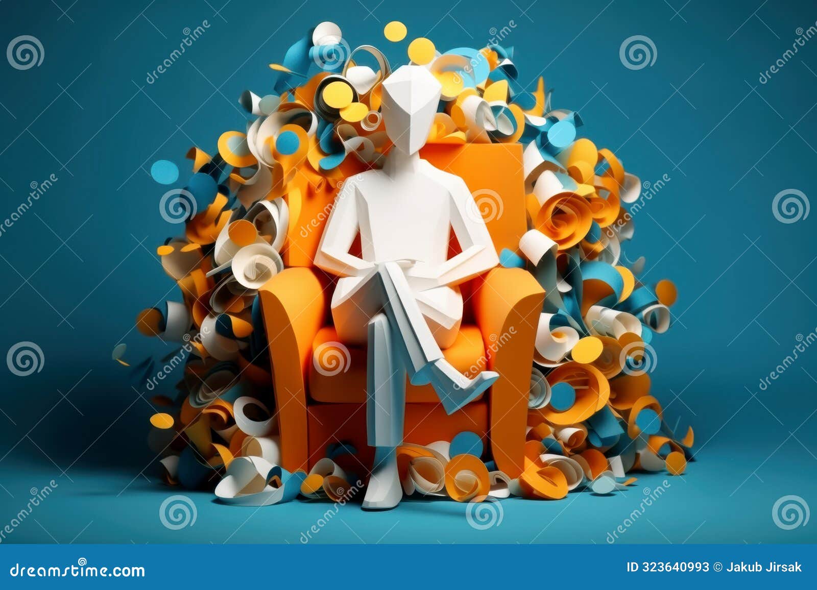 Paper Man Representing Administration and Bureaucracy Stock ...