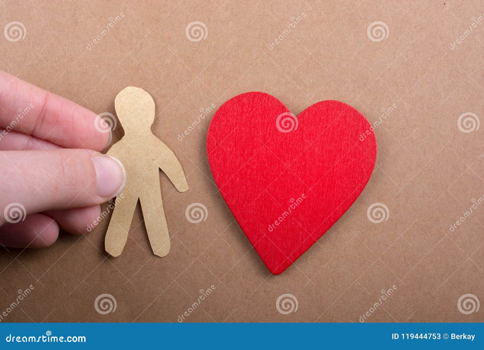 Paper Man Shape in Hand in the View Stock Image - Image of dear ...