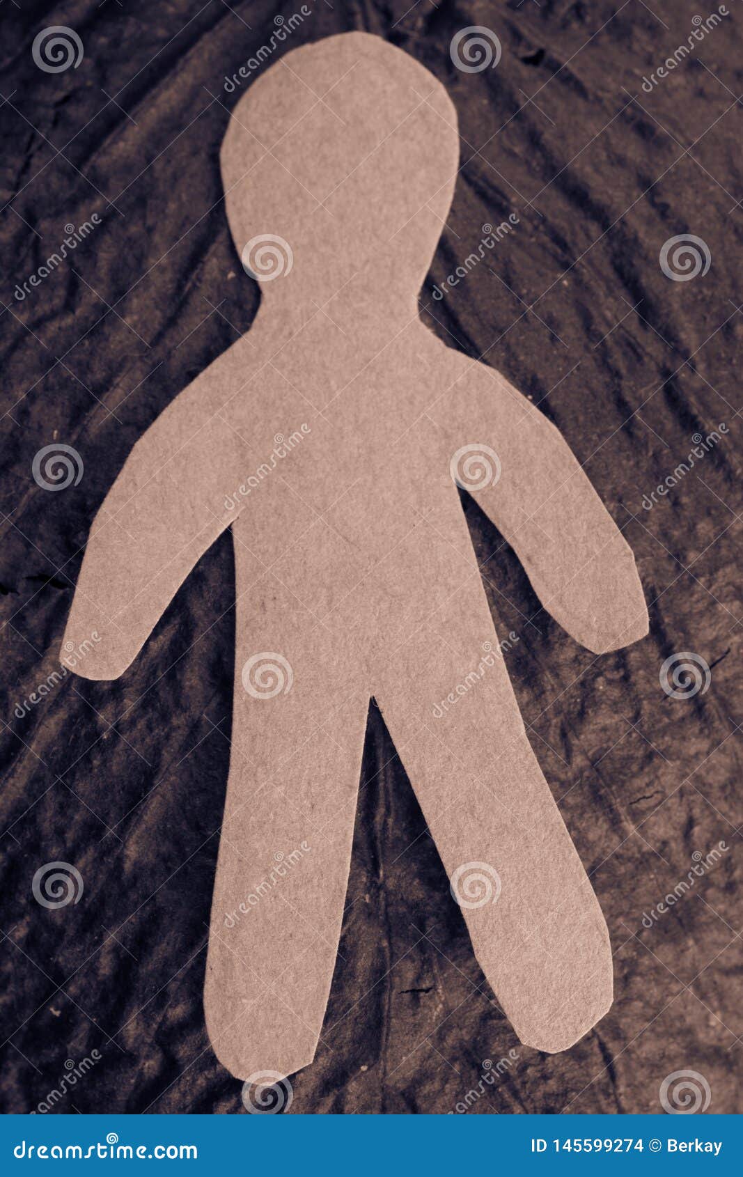 Paper Man Shape in Hand in the View Stock Photo - Image of design ...