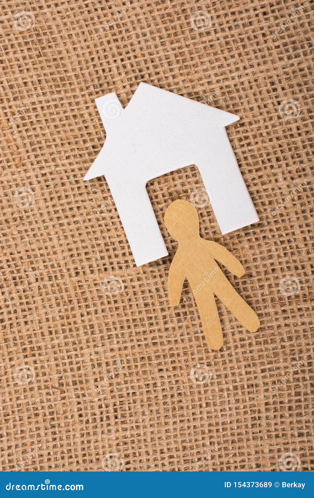 Paper Man Shape beside a House Shape Stock Image - Image of property ...