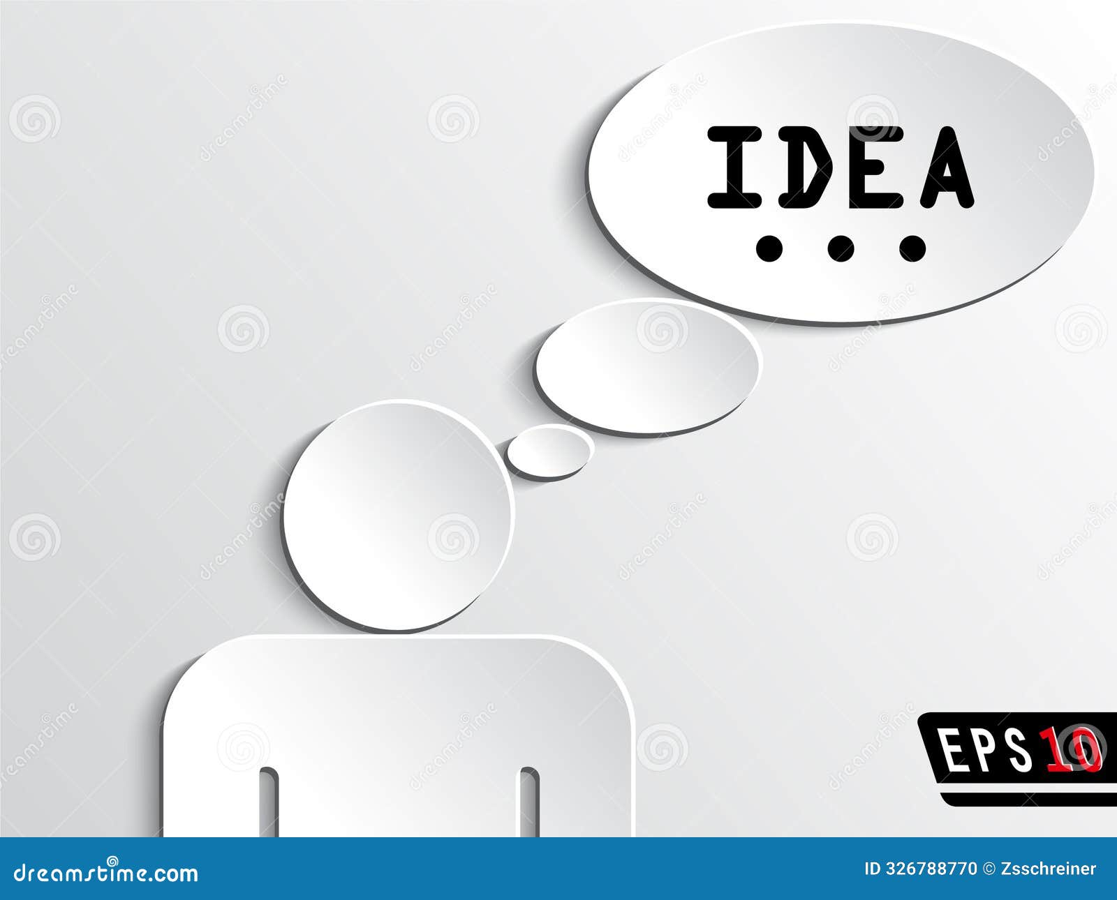 Paper Man Thinking, Bubble Idea, Vector Illustration Stock Vector ...