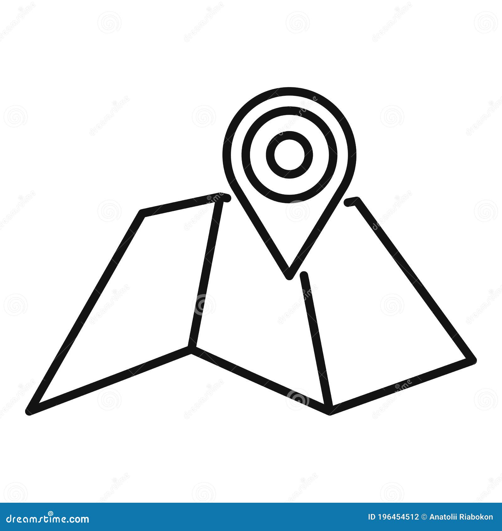 Paper Map Exploration Icon, Outline Style Stock Vector - Illustration ...