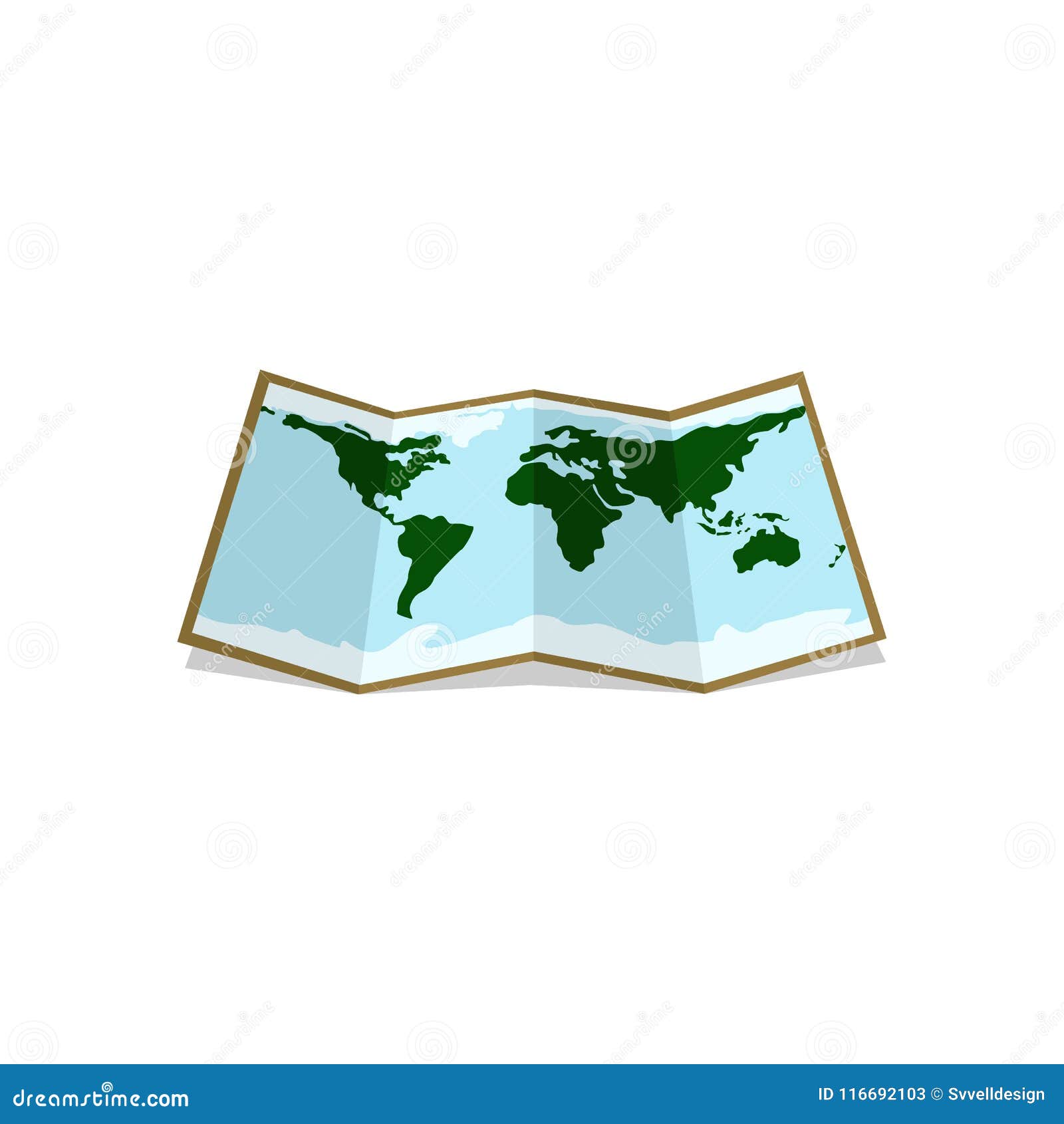 Paper Map Fold Illustration Stock Vector - Illustration of study, fold ...
