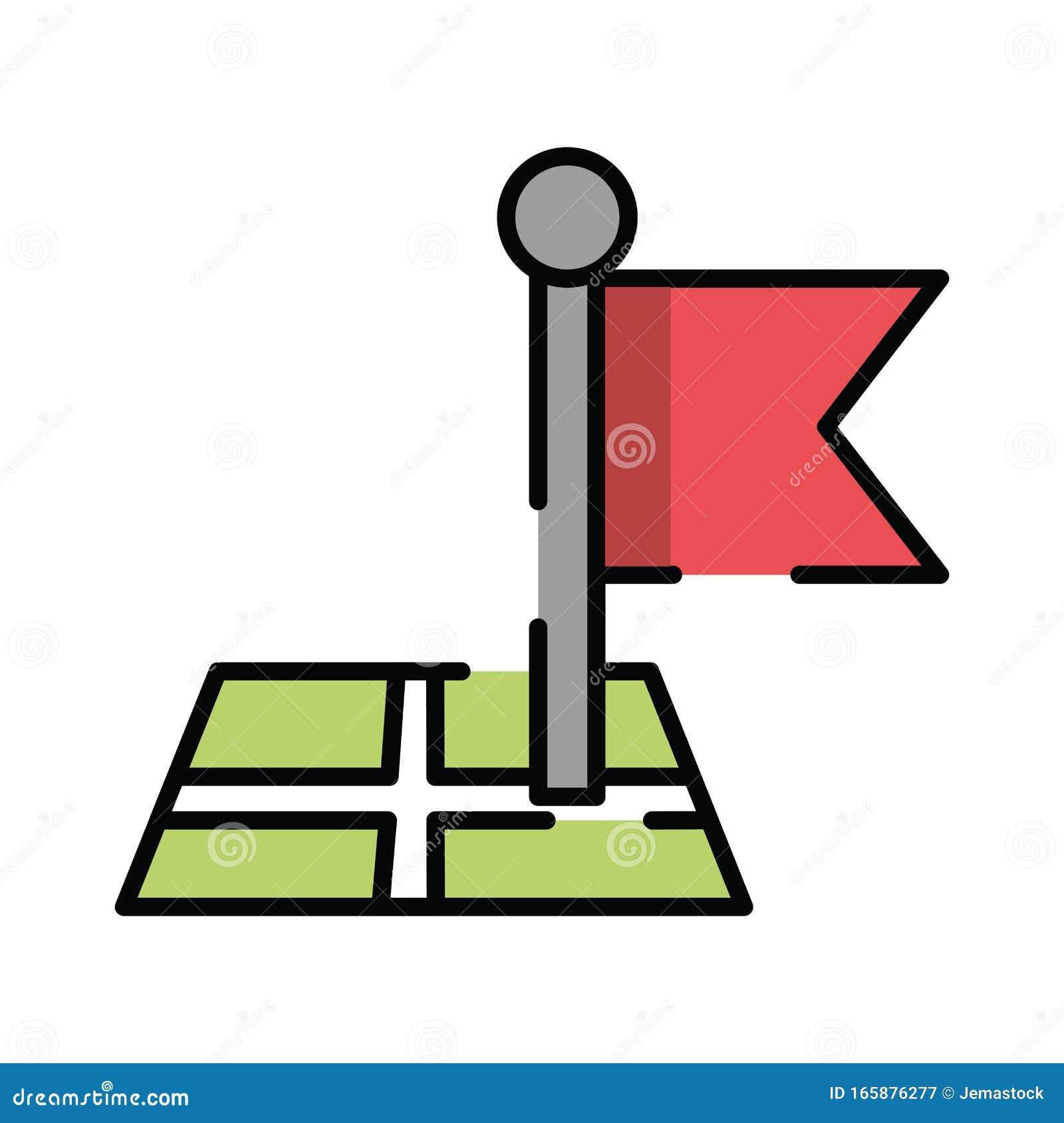 Paper Map Guide with Flag Icon Stock Vector - Illustration of global ...