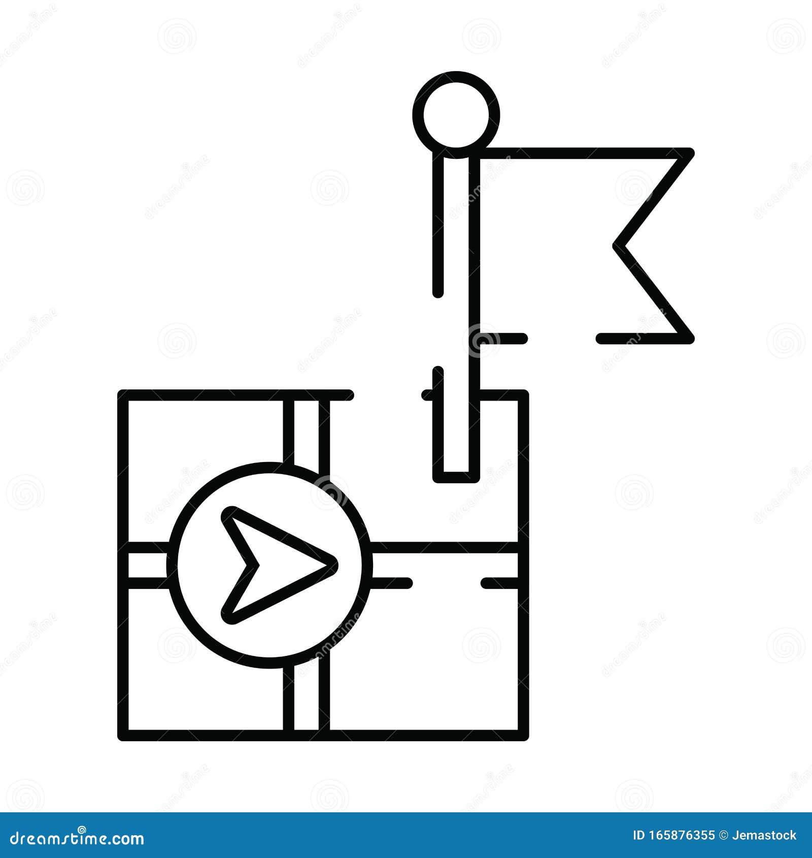 Paper Map Guide with Flag Icon Stock Vector - Illustration of trip ...