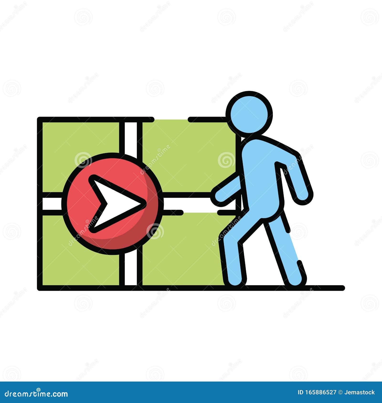 Paper Map Guide with Pedestrian Walking Stock Vector - Illustration of ...