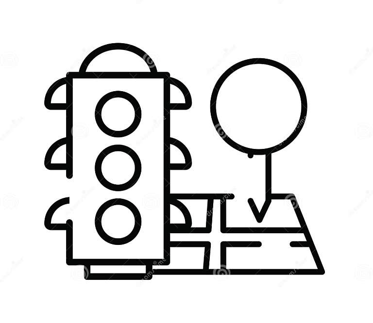 Paper Map Guide with Semaphore Stock Vector - Illustration of ...