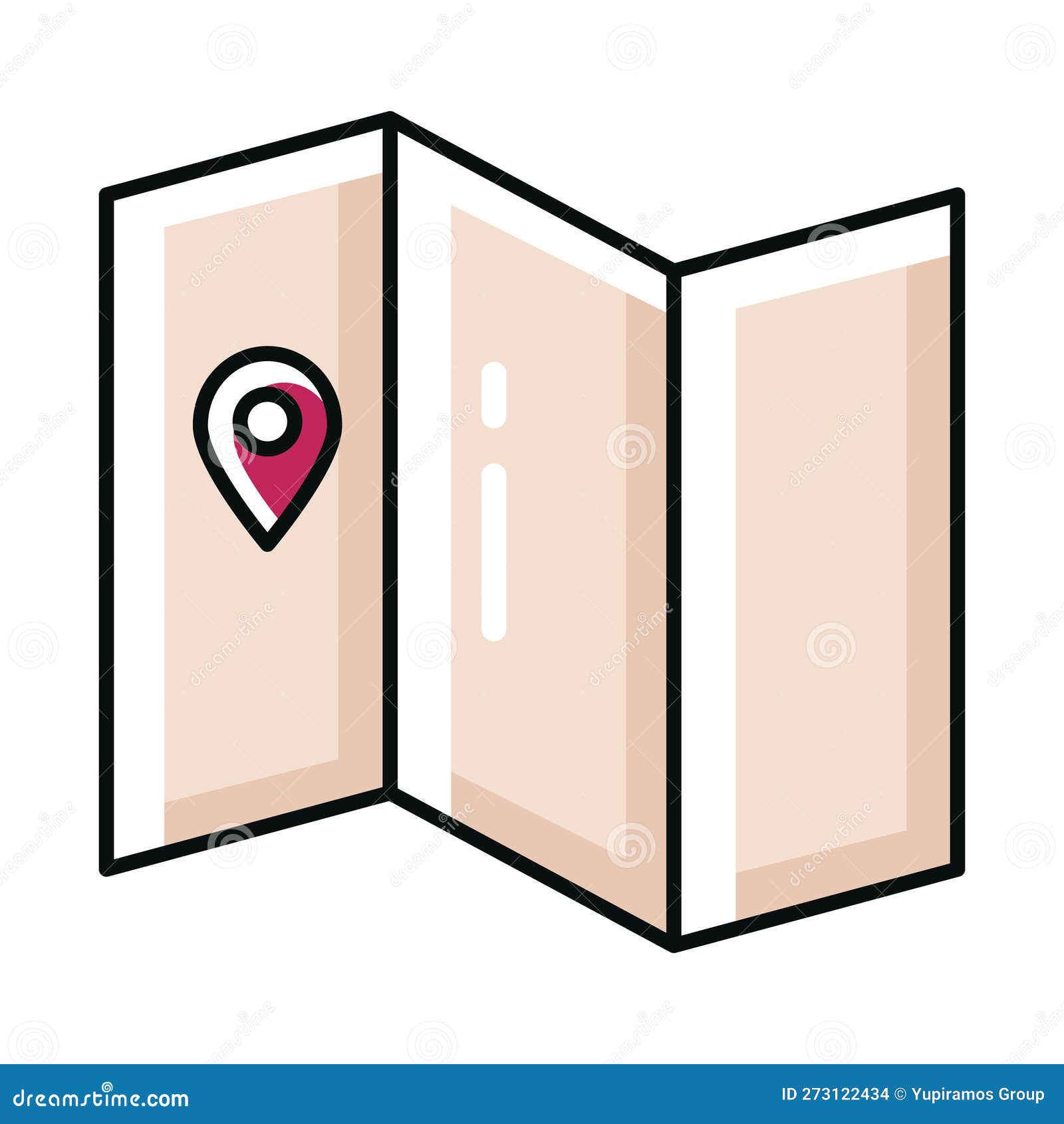 Paper map guide stock vector. Illustration of geographic - 273122434