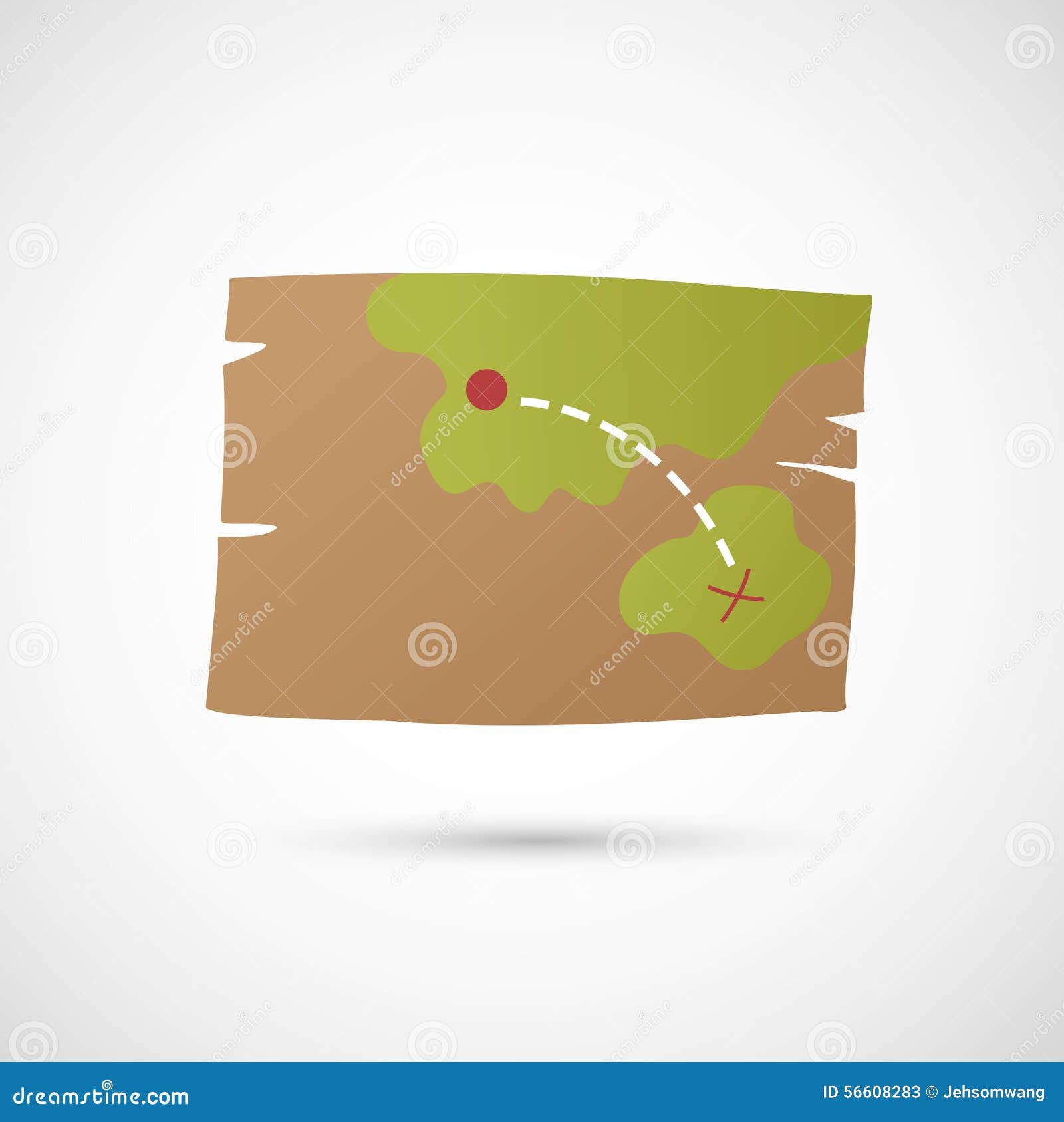 Paper map stock vector. Illustration of avatar, road - 56608283