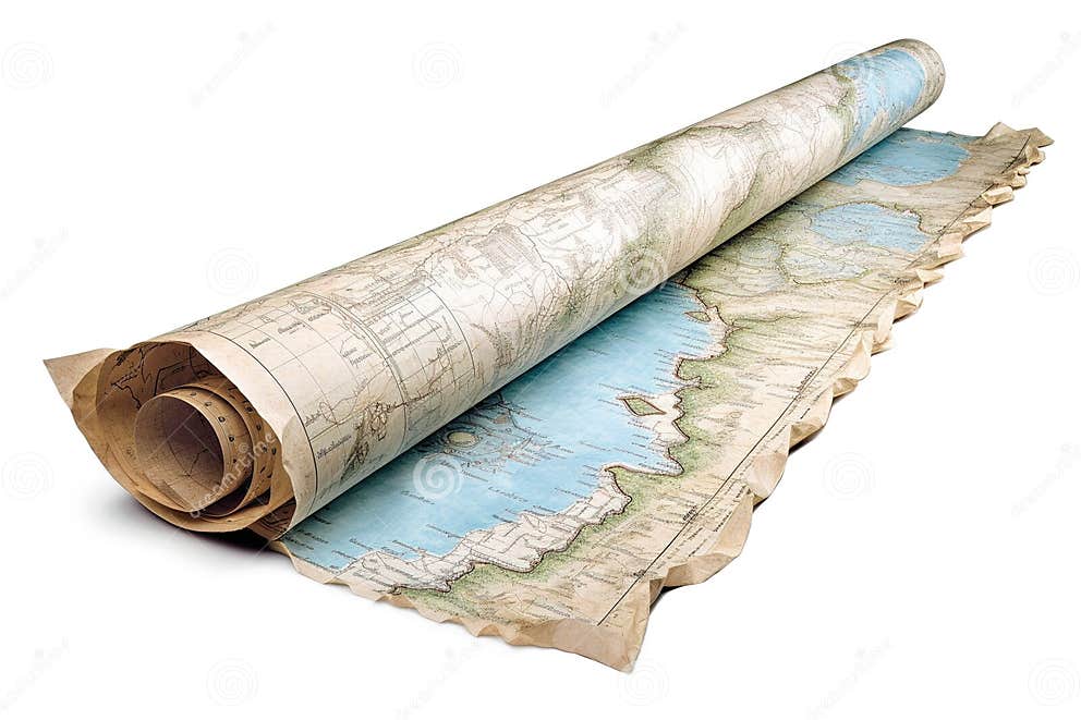 Paper Map Isolated on White Background. Generated by AI Stock ...
