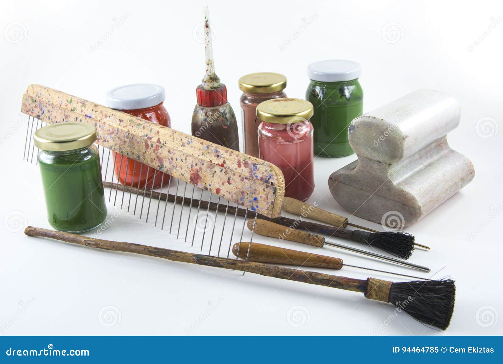 Paper marbling tools stock image. Image of tekne, tools - 94464785