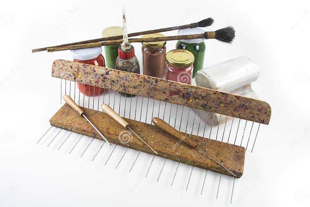 Paper marbling tools stock image. Image of tarak, sanataplusmn - 94464913