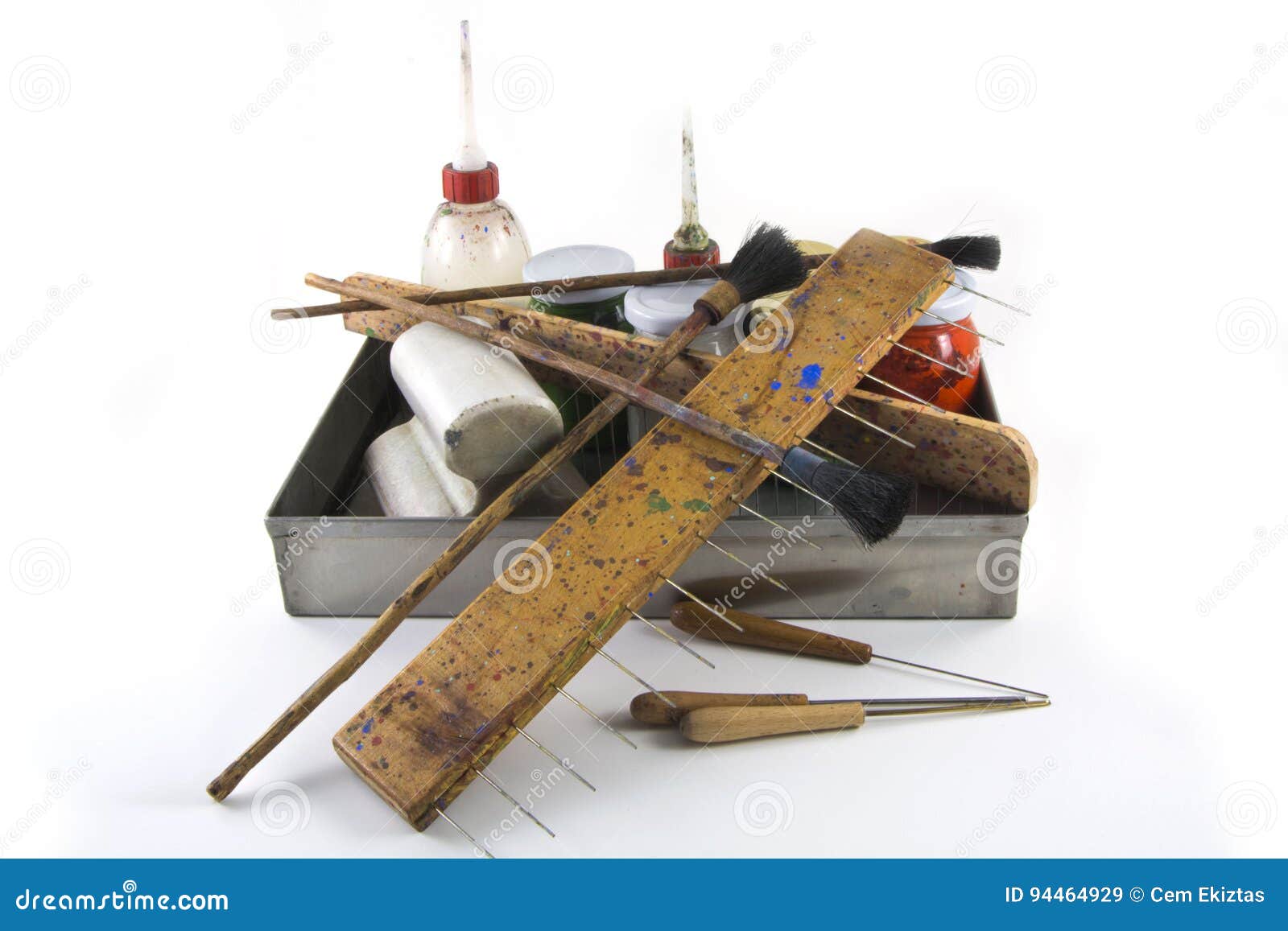 Paper marbling tools stock image. Image of lale, drip - 94464929