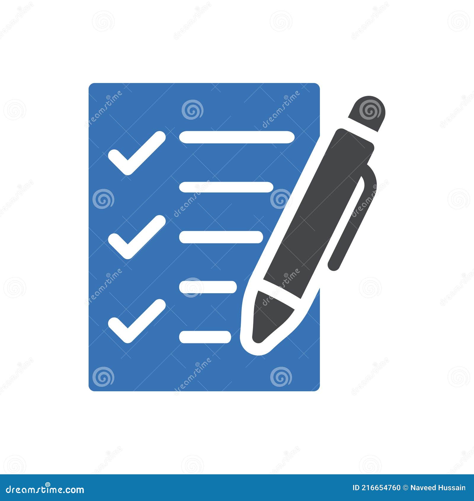 Paper mark stock vector. Illustration of agreement, note - 216654760