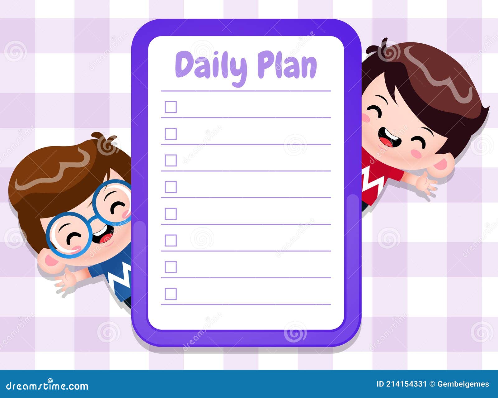 Paper Memo Pads Note Template with Cute Boy Stock Vector - Illustration ...