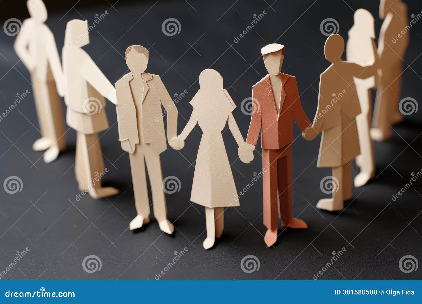 Paper Men Holding Hands. a Symbol of Friendship, Team, Unity Stock ...