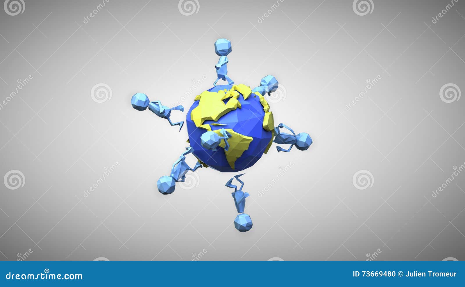 Paper Men Walking Around the Earth Stock Illustration - Illustration of ...