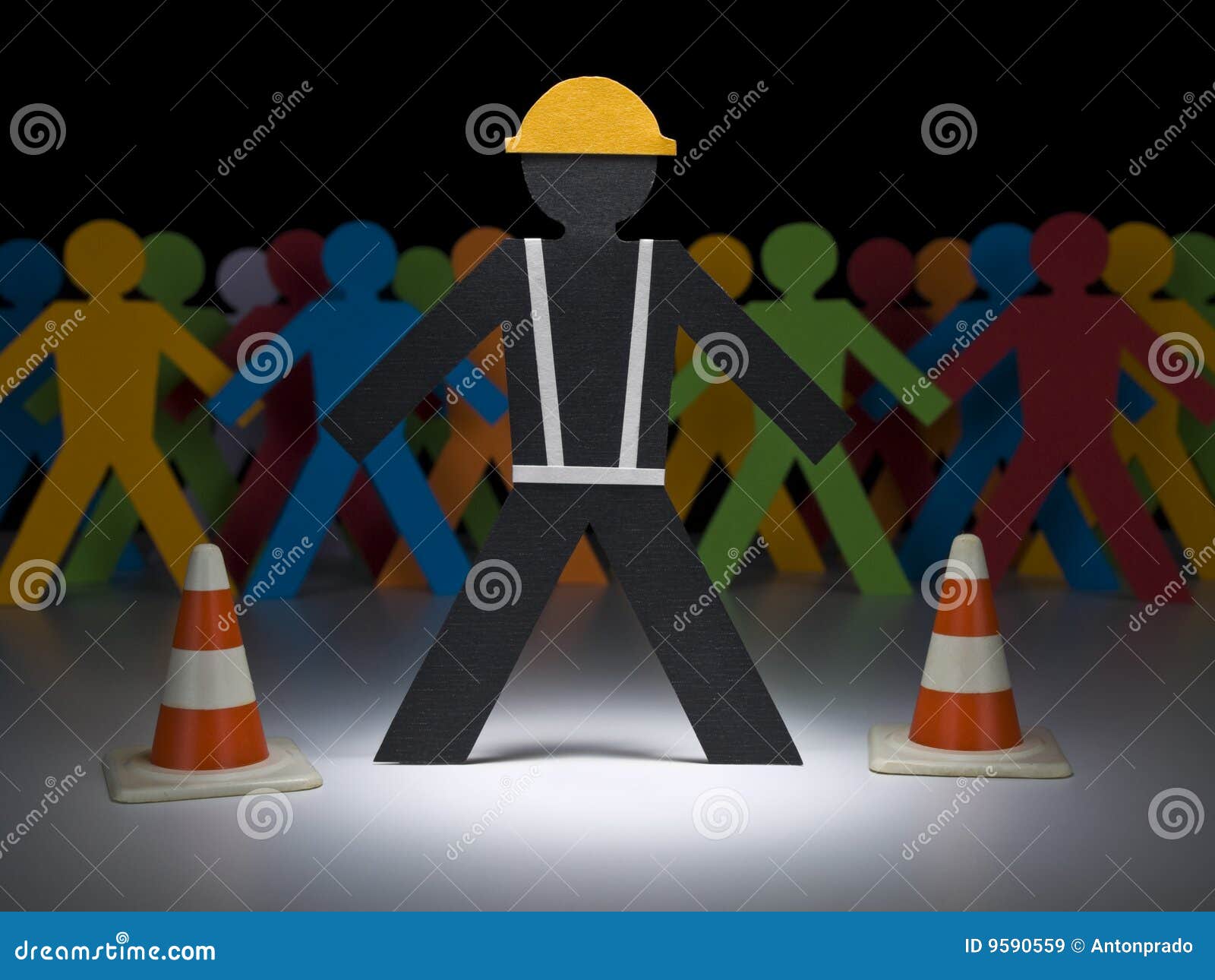 Paper men at work stock image. Image of silhouette, paper - 9590559