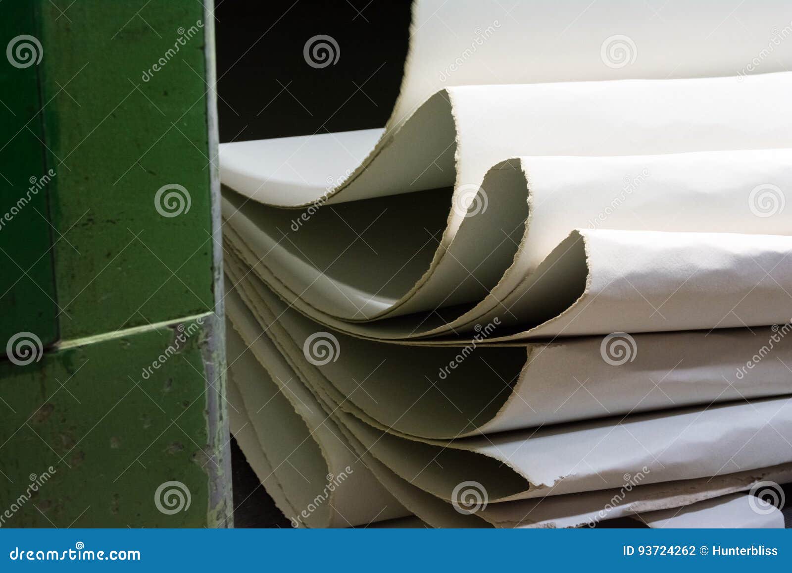 Paper Mesh Production Rollers White Flowing Web White Stack Running ...