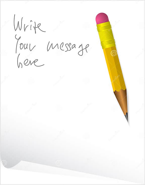 Paper with Message and a Pen Stock Vector - Illustration of letter ...
