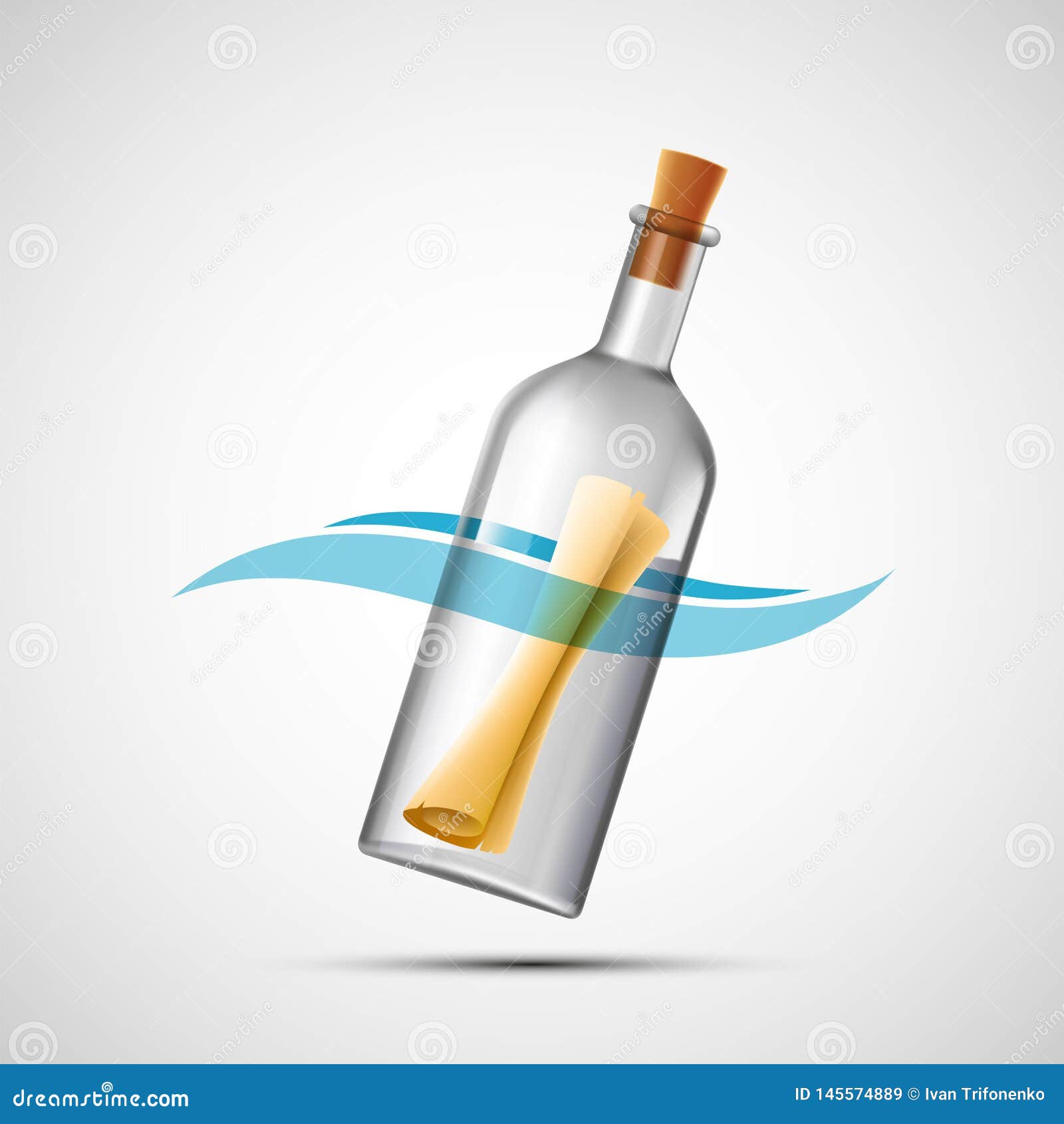 Paper with the Message Sos in a Glass Bottle Stock Vector ...