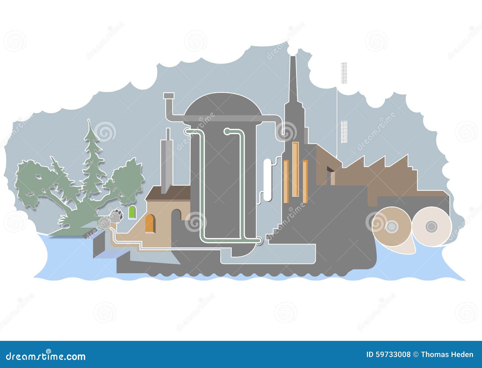 The Paper Mill stock illustration. Illustration of artistic - 59733008