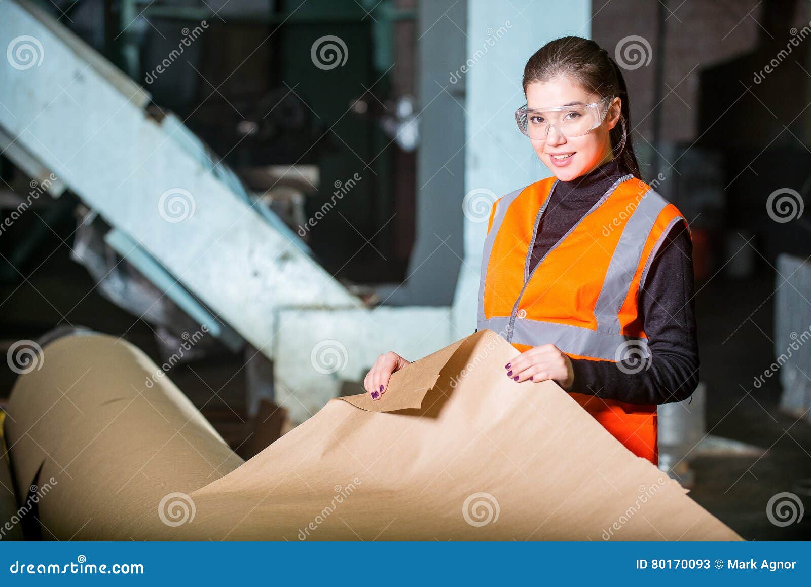 Paper mill facotry worker stock image. Image of female - 80170093
