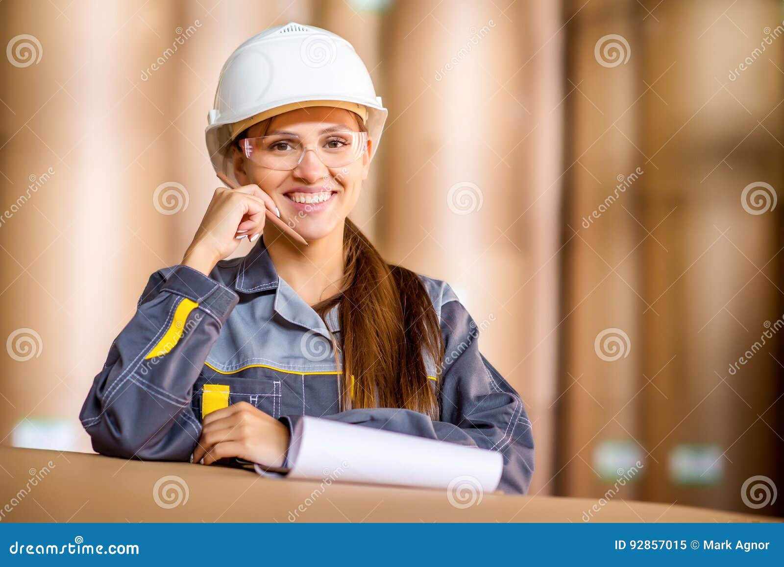 Paper mill factory worker stock image. Image of brown - 92857015