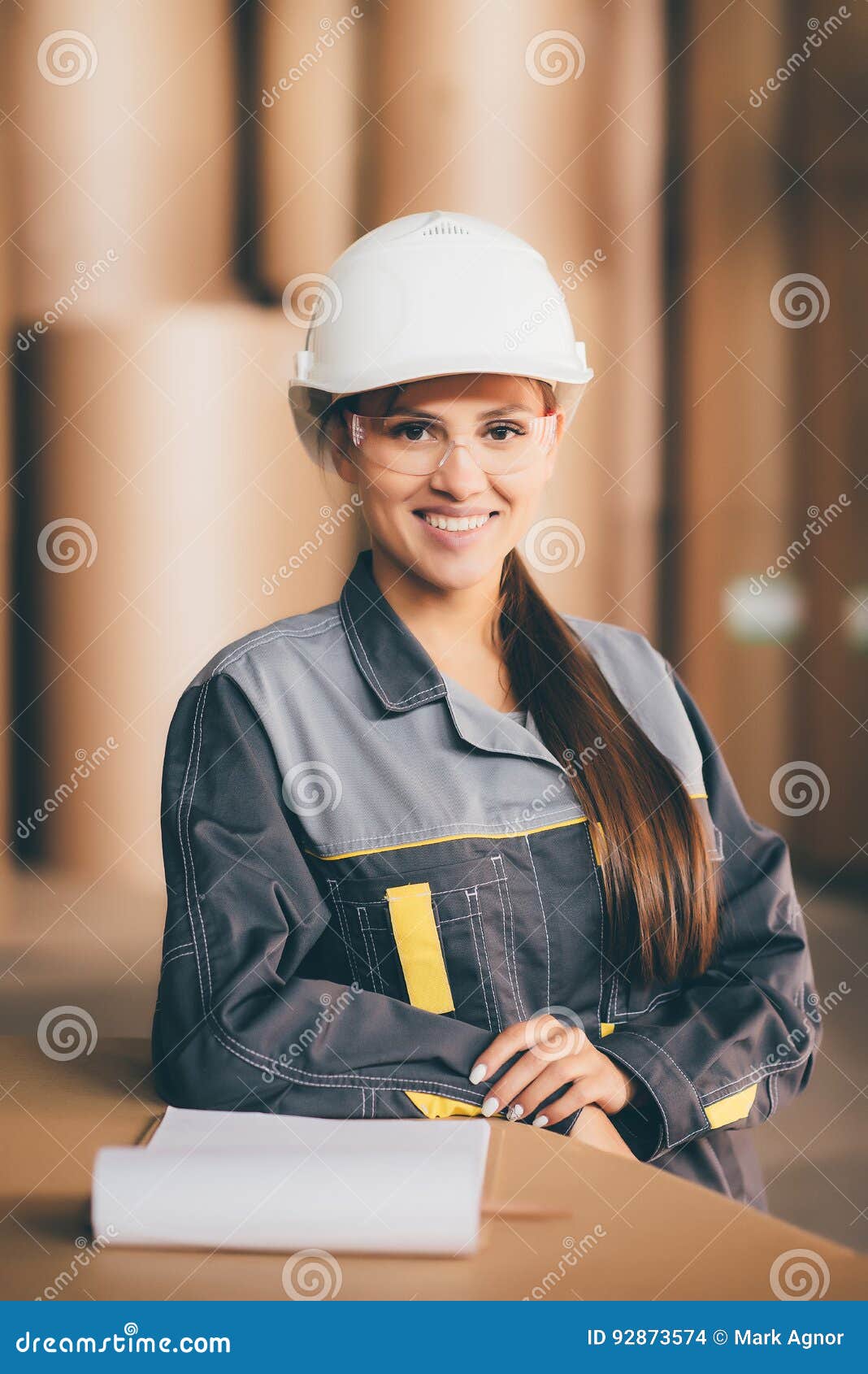 Paper mill factory worker stock photo. Image of cardboard - 92873574