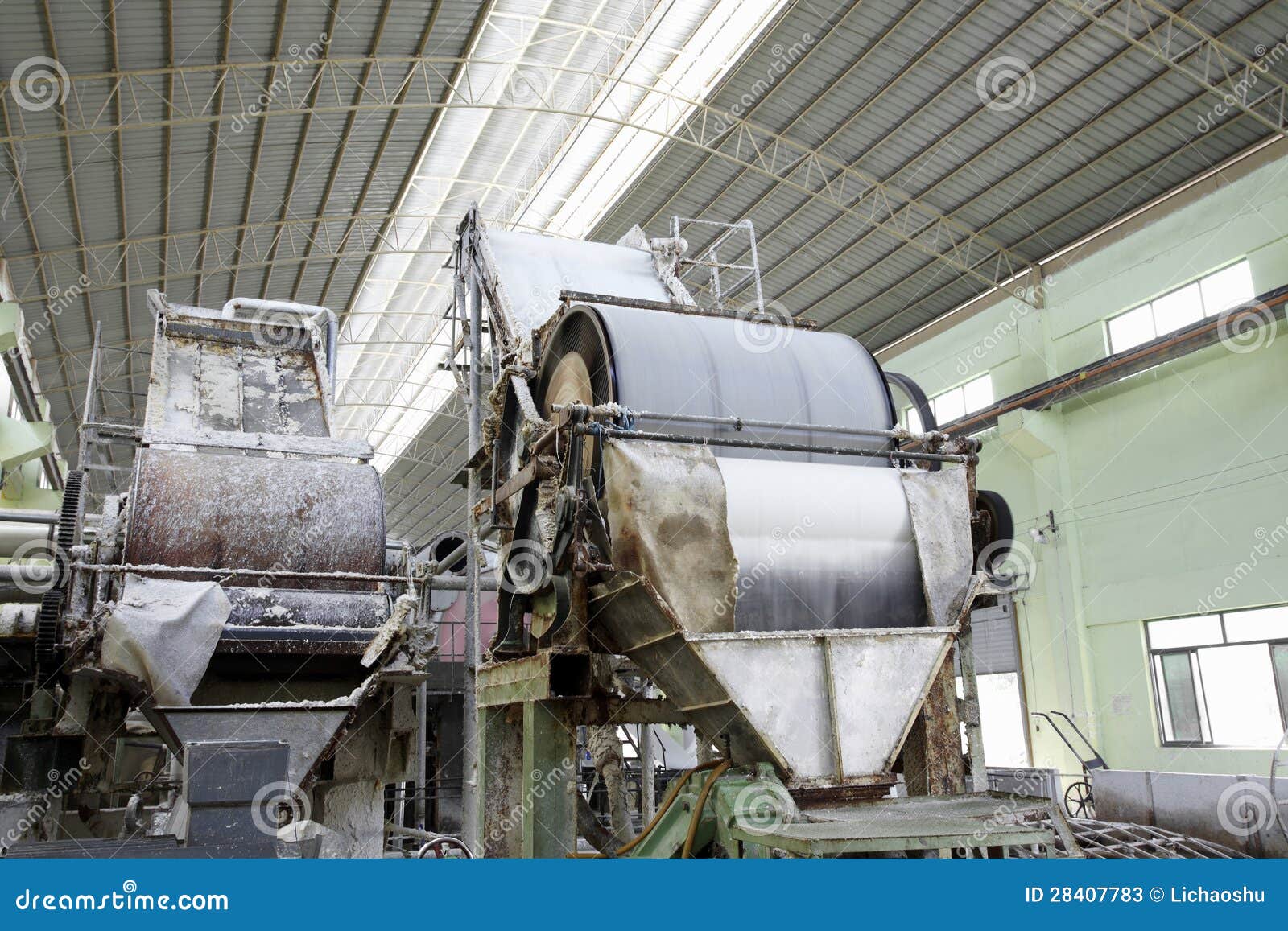 Paper mill machine stock image. Image of light, indoor - 28407783