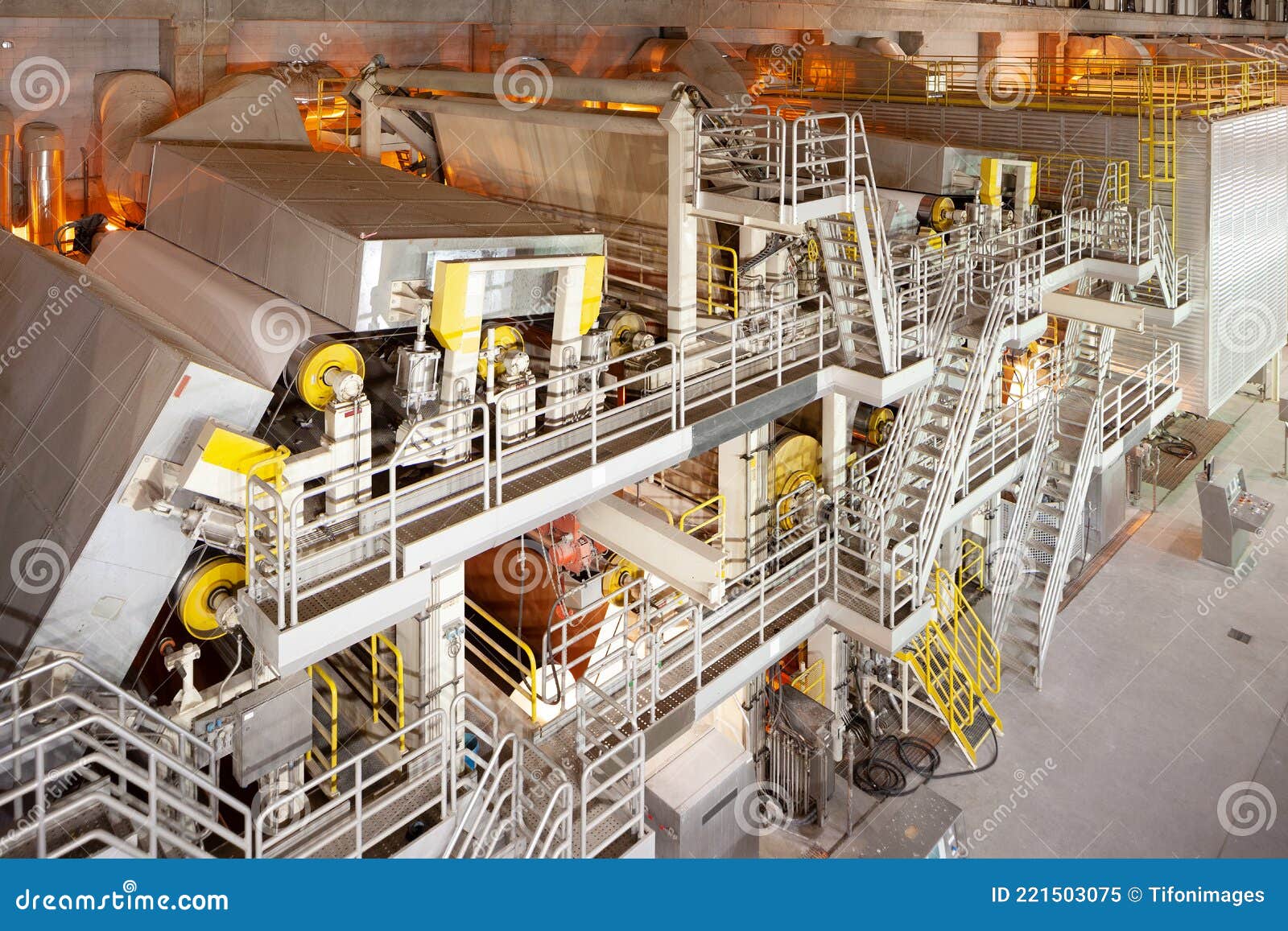 Paper mill plant stock image. Image of closeup, cellulose - 221503075