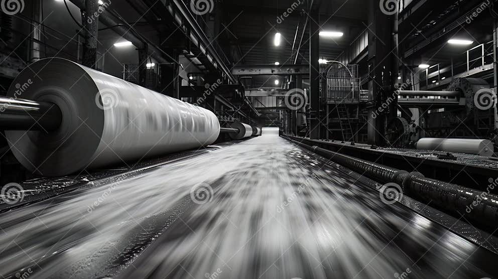 Paper Mill in Motion Turning Pulp into Endless Rolls Stock Illustration - Illustration of ...