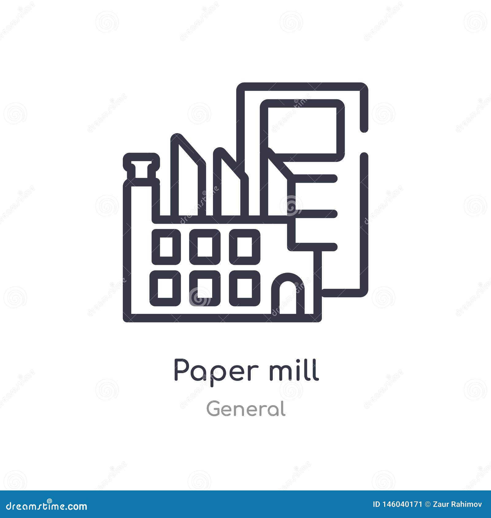 Paper Mill Icon In Different Style Vector Illustration. Two Colored And ... Paper Mill Icon In Different Style Vector Illustration. Two Colored And ...