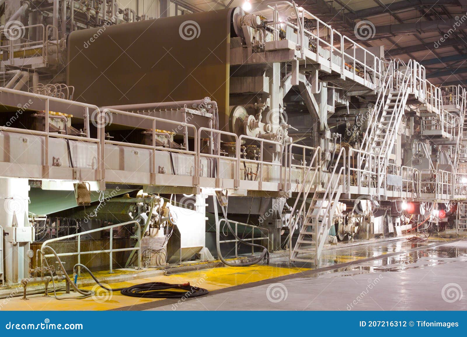 Paper mill plant stock photo. Image of manufacture, machines - 207216312