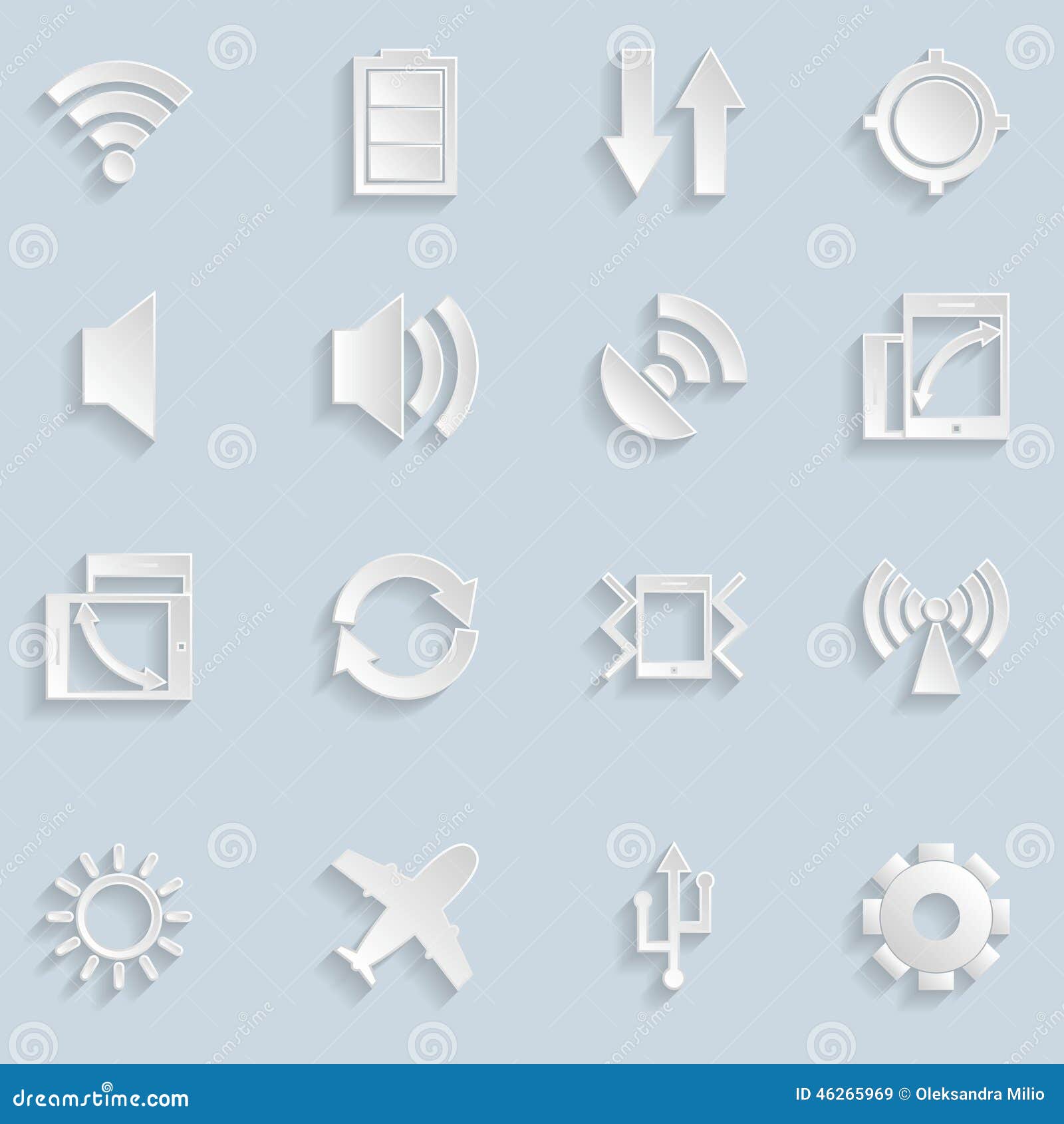 Paper Mobile app Icons stock vector. Illustration of volume - 46265969