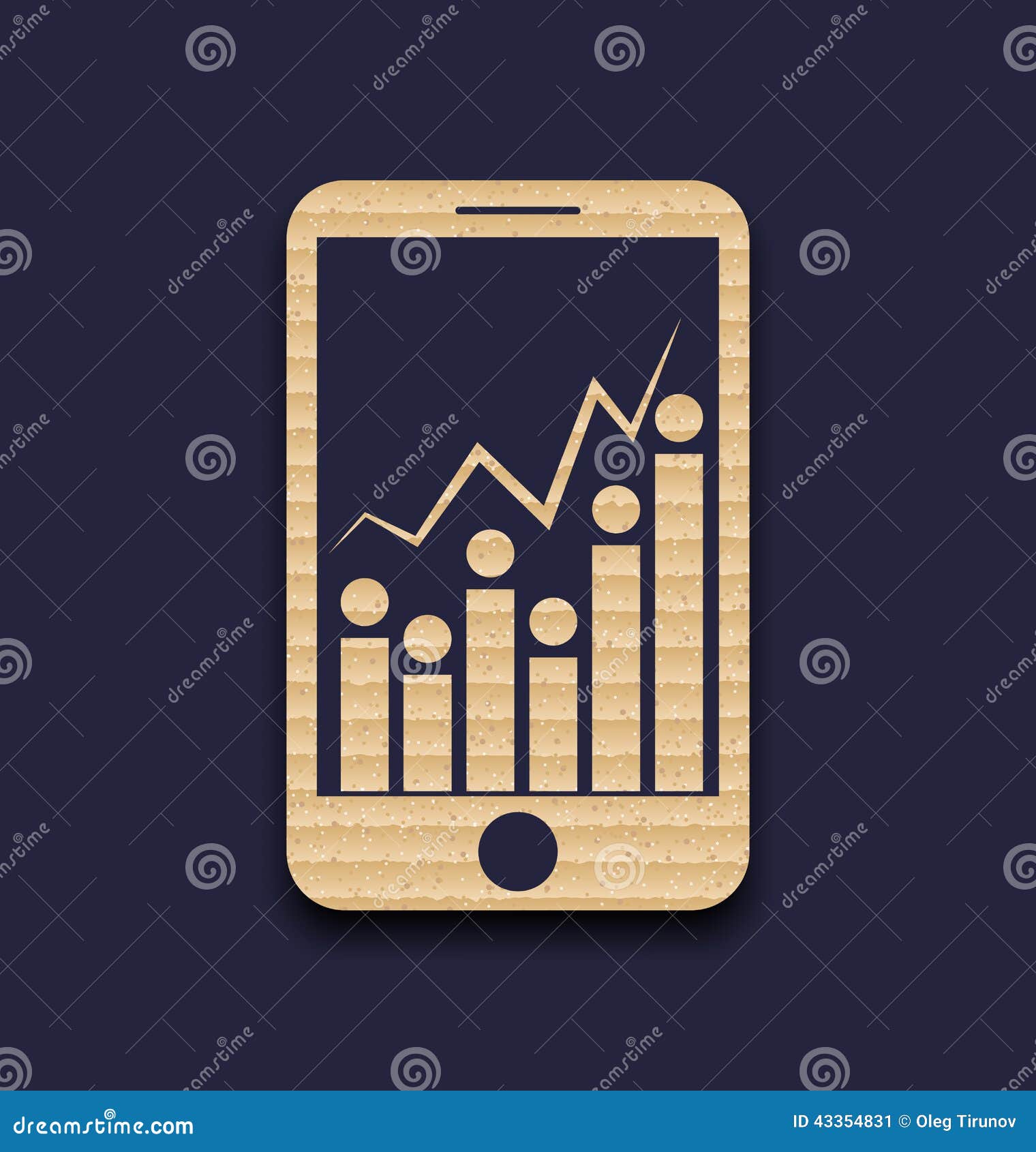 Paper Mobile Phone with Abstract Infographic, Char Stock Vector ...