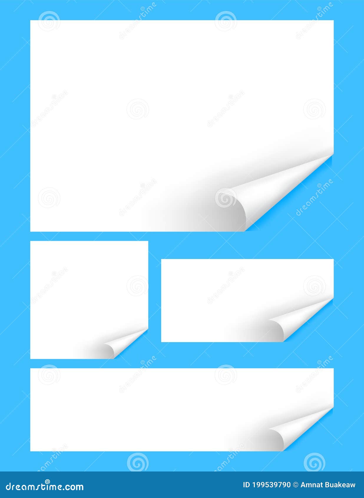Paper Mock-up Template A4, Paper with Curl Corner, Empty White ...