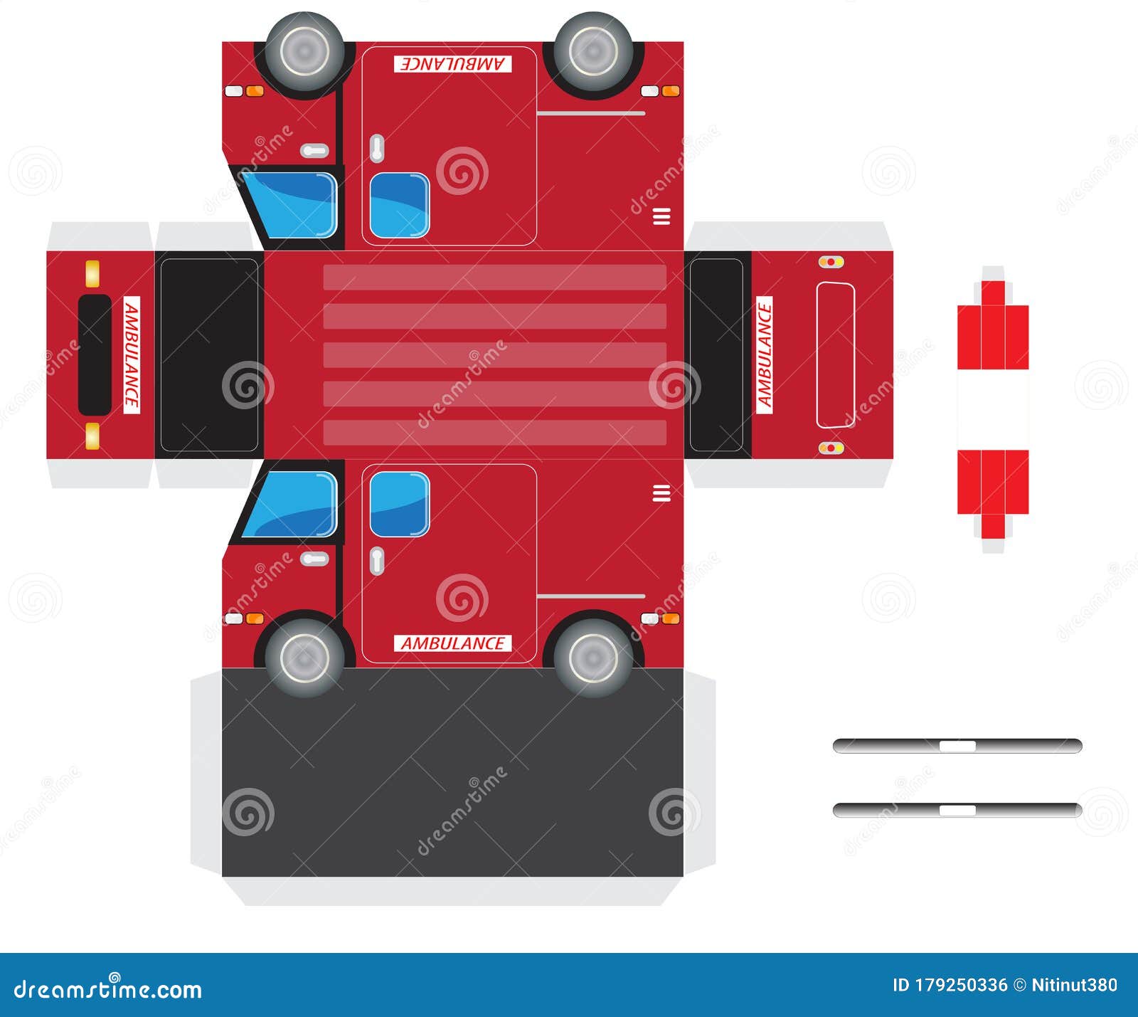 PaperModel Cut And Glue Of Cargo Van Vector Illustration ...